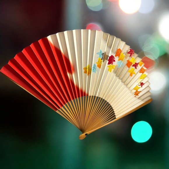 Source Unknown | Accessories | Vintage Bamboo Hand Held Folding Fan ...